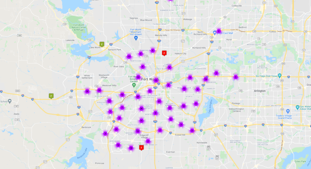 Fort Worth Static Inventory Map - Adsposure